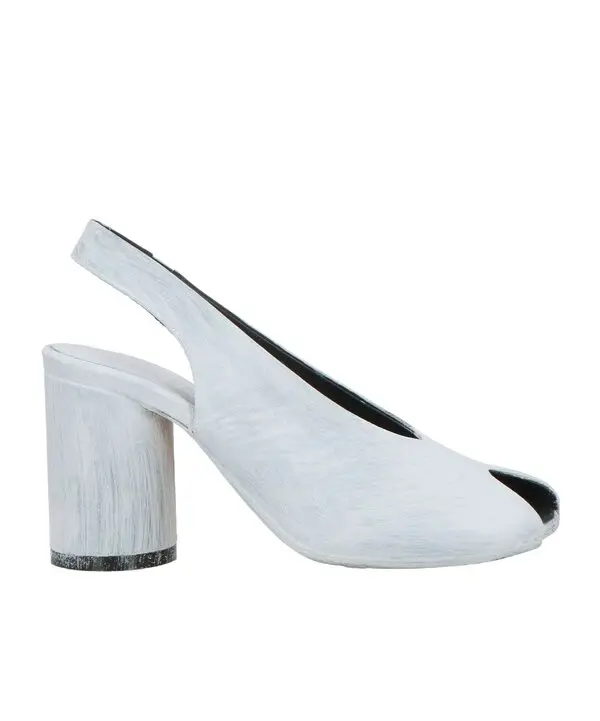 MAISON MARGIELA Rose Gold-plated Leather Slingback Sandals - White
