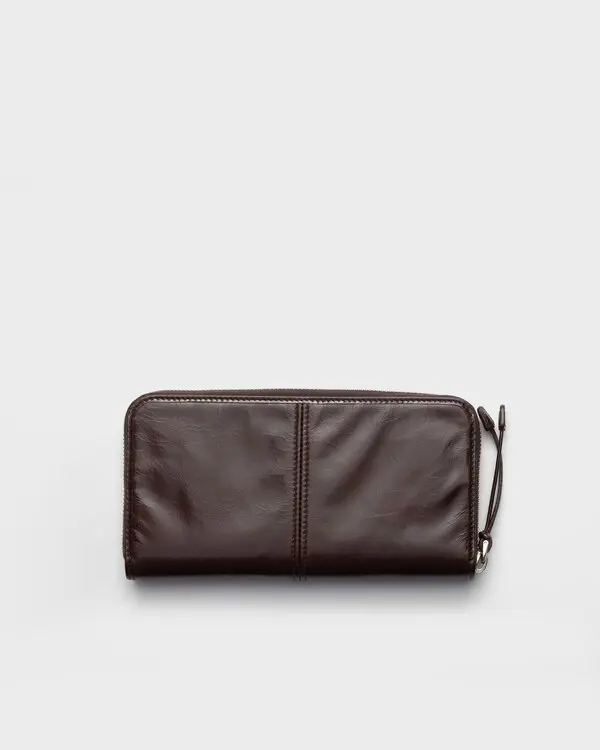 Prada Leather Wallet - Dark Brown