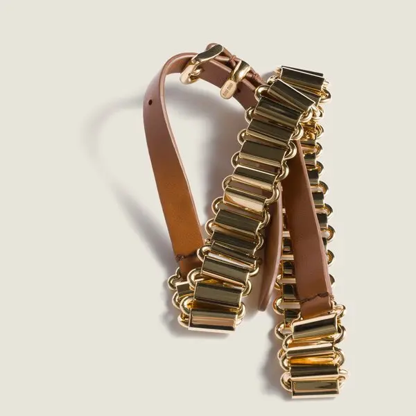 Miu Miu Metal And Leather Necklace