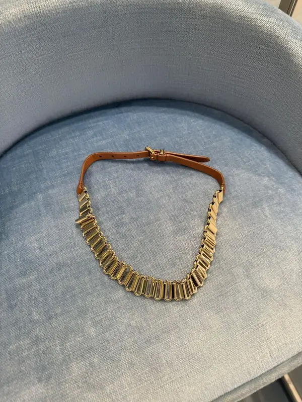 Miu Miu Metal And Leather Necklace