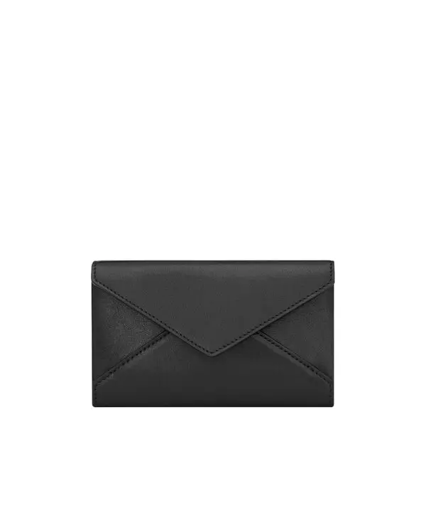 Saint Laurent Letter Wallet In Leather - Black