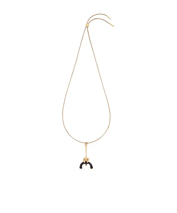 Loewe Sterling Silver And Crystal Acrobat Pendant Necklace - Gold/black
