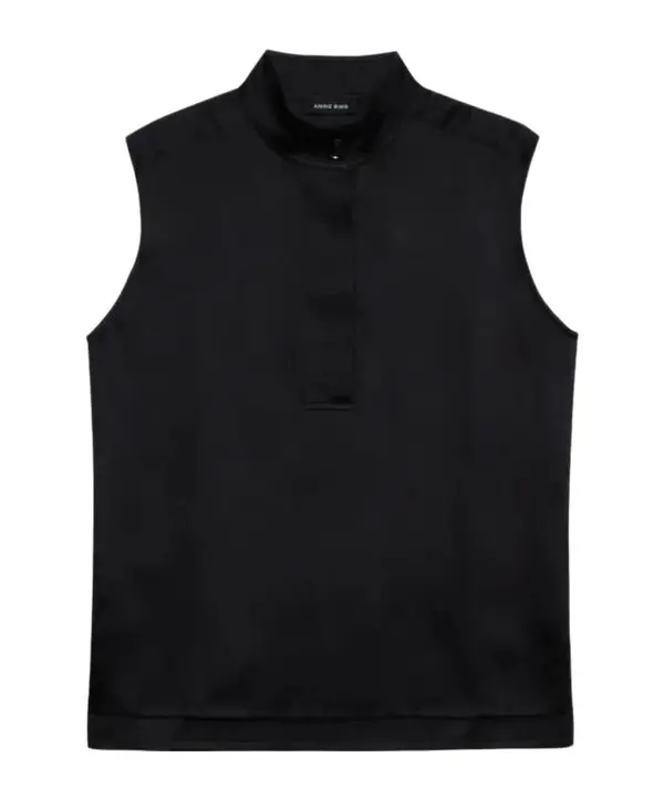 ANINE BING Geneva Blouse Sleeveless High Collar