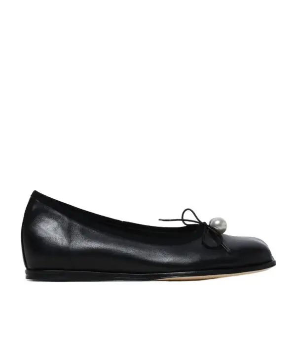 Simone Rocha Embellished Leather Ballerina Flats