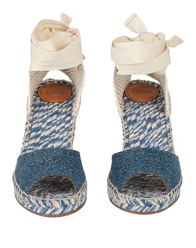 Chloé Wedge Espadrille Sandals With Tie Ankle Straps