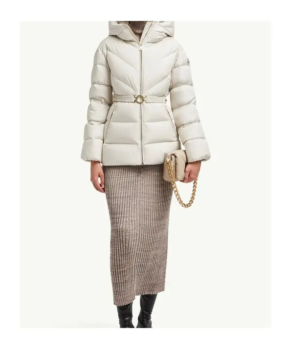 Moncler Brousse Diagonal-quilted Hooded Short Down Jacket