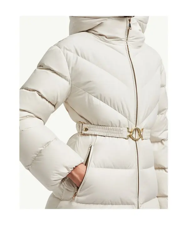 Moncler Brousse Diagonal-quilted Hooded Short Down Jacket