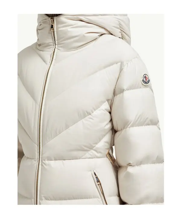 Moncler Brousse Diagonal-quilted Hooded Short Down Jacket