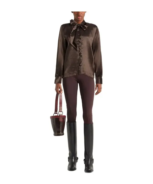 MAISON MARGIELA Satin Bow Detail Blouse