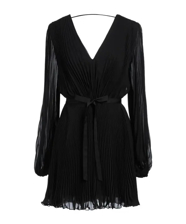 Max Mara Solid Color Long-sleeve Pleated Maxi Dress