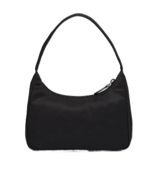 Prada Logo Details Shoulder Bag - Black