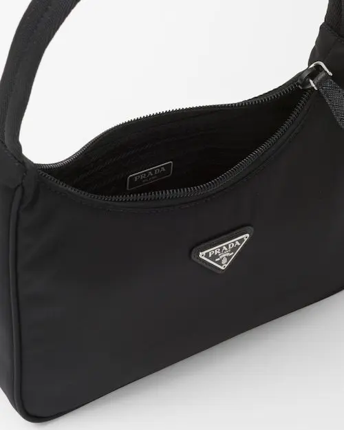 Prada Logo Details Shoulder Bag - Black