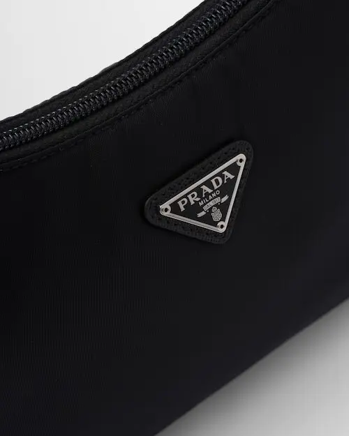 Prada Logo Details Shoulder Bag - Black
