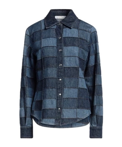 Chloé Spliced Denim Shirt - Blue