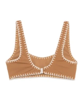 Nanushka Malti Bikini Top With Whipstitch Trim - Pink