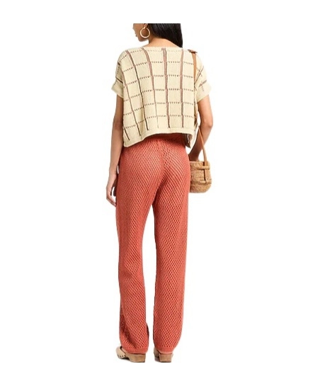 Brunello Cucinelli Open-knit Straight-leg Trousers