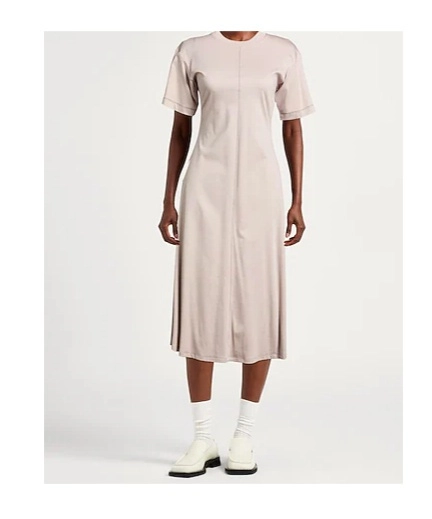 MAXCO. Midi T-shirt Dress With Round Neck And Short Sleeves