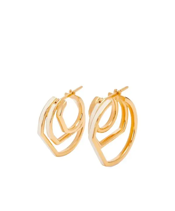 Loewe Stacked Hoop Earrings In Sterling Silver And Enamel