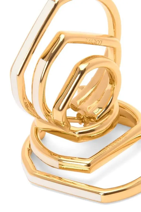 Loewe Stacked Hoop Earrings In Sterling Silver And Enamel