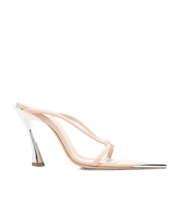 MUGLER 95mm Leather Knotted Mules