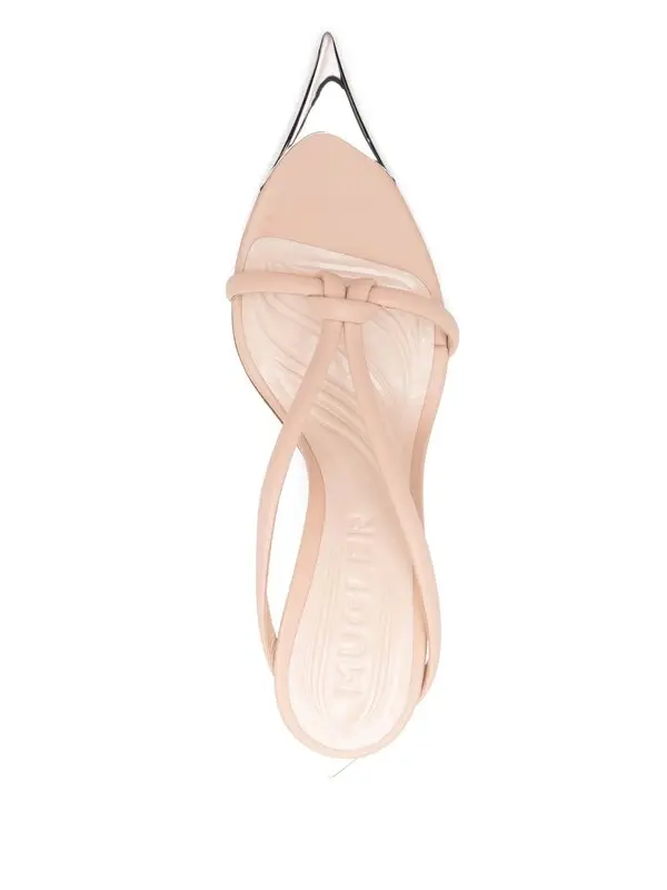 MUGLER 95mm Leather Knotted Mules