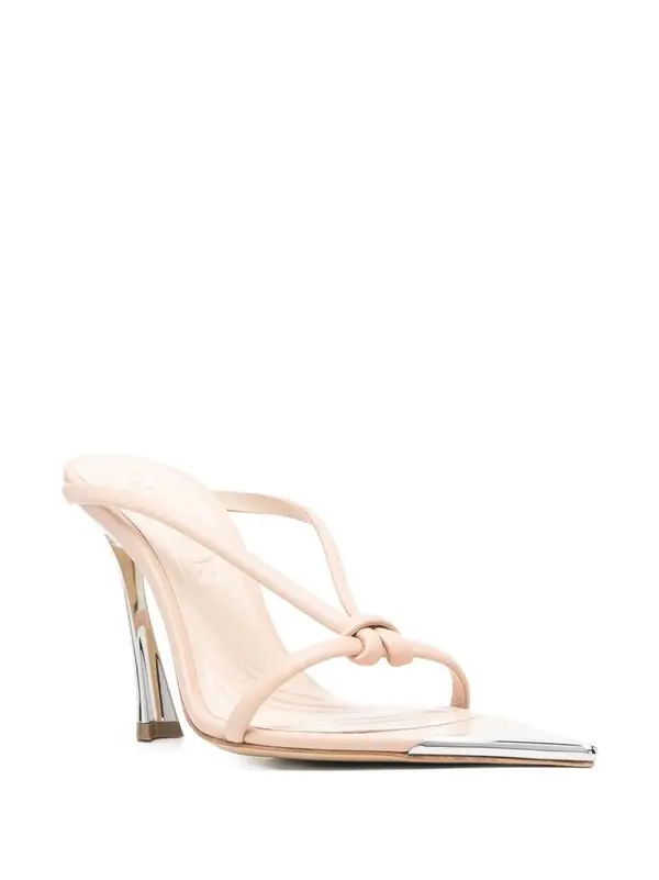 MUGLER 95mm Leather Knotted Mules
