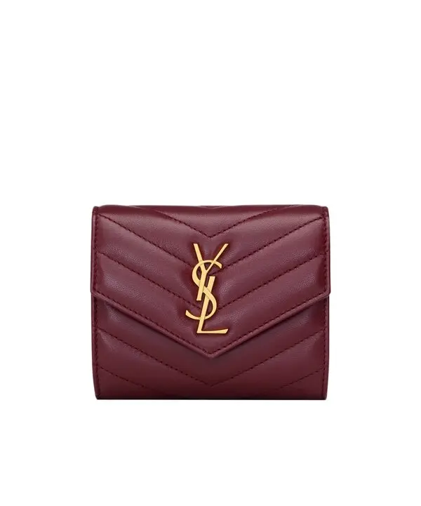Saint Laurent Multi-fold Wallet - Red Cabernet