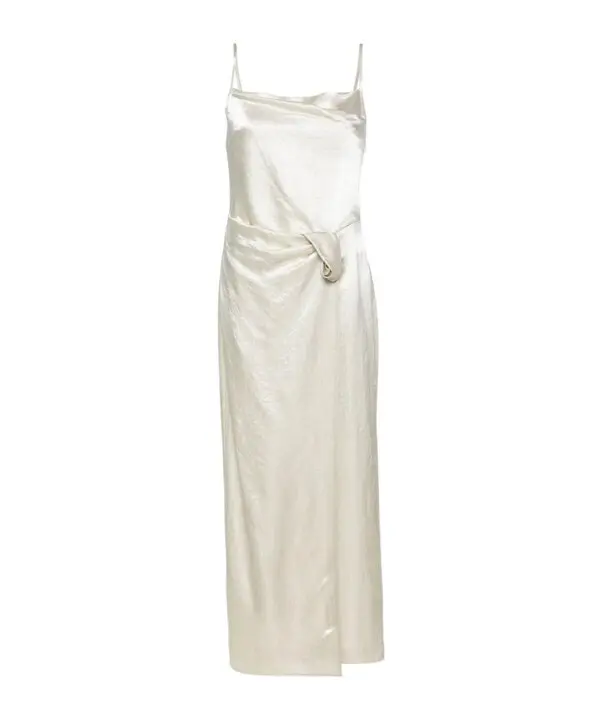 Nanushka Ruched Satin Midi Dress