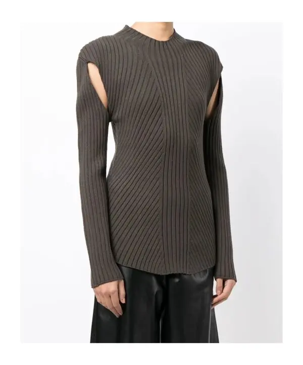 LOW CLASSIC Cut-out Detailing Ribbed-knit Jumper