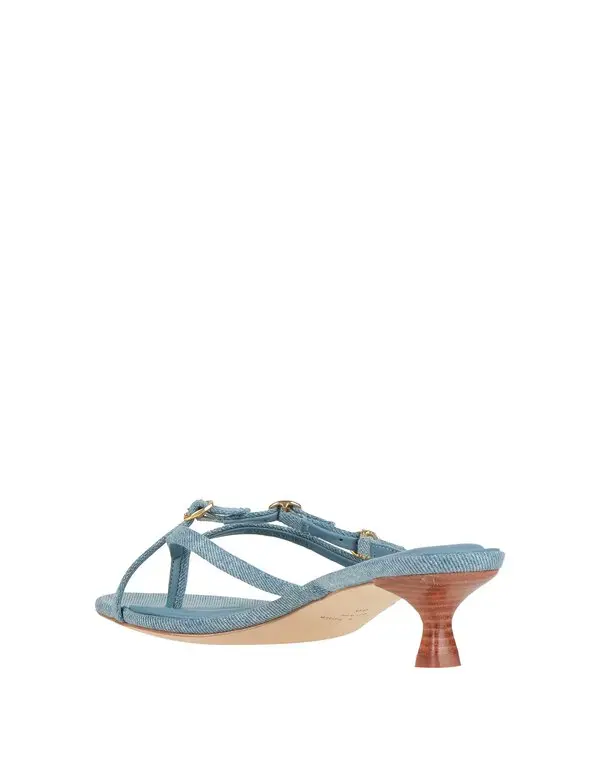 Rag & Bone Denim Thong Sandals With Kitten Heel