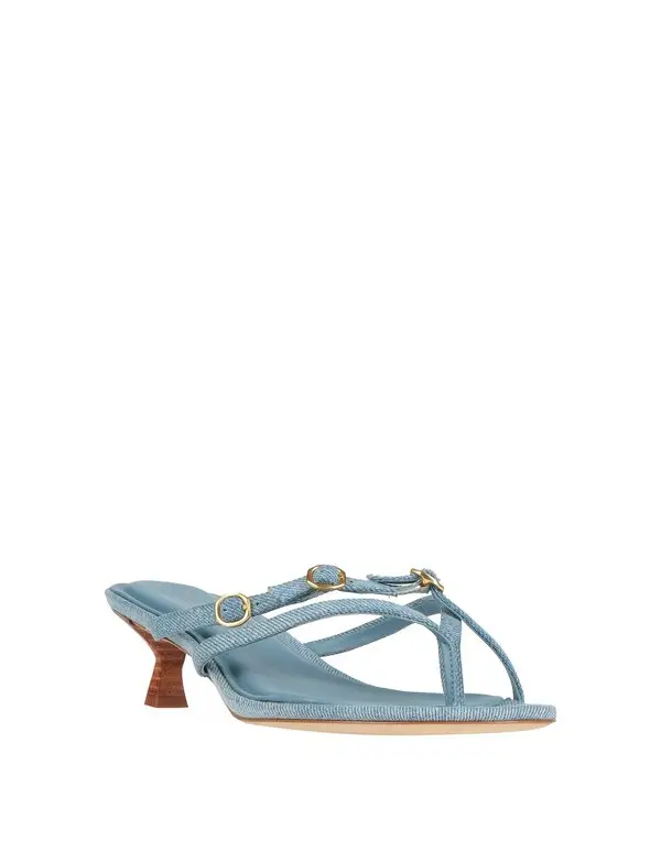 Rag & Bone Denim Thong Sandals With Kitten Heel
