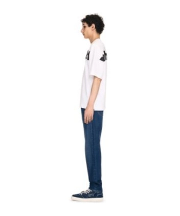 Off-White Logo Embroidered Tapered-leg Jeans