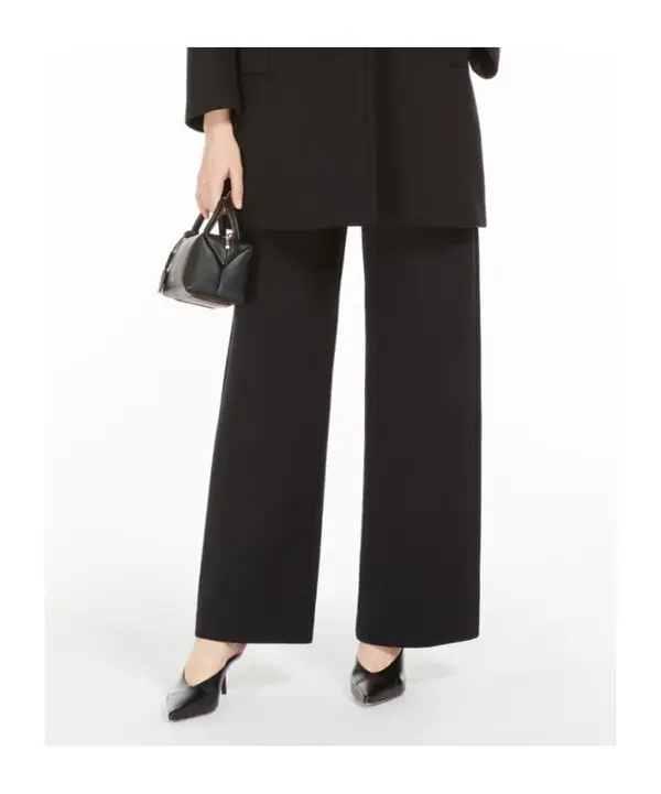 Max Mara High Waist Straight Leg Trousers - Black