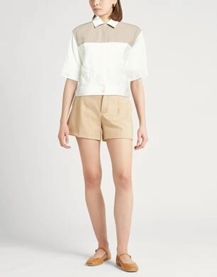 Max Mara Two-tone Linen Short-sleeve Shirt