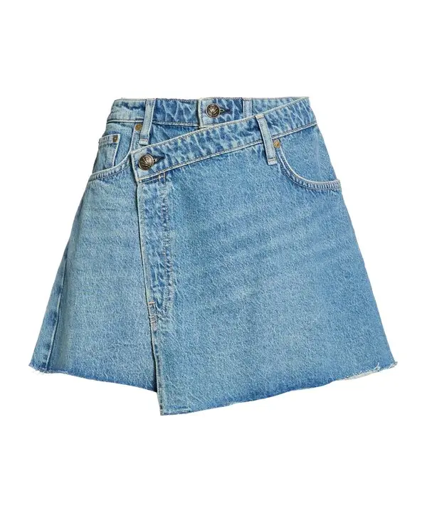Rag & Bone Medium Wash Asymmetrical Denim Skirt