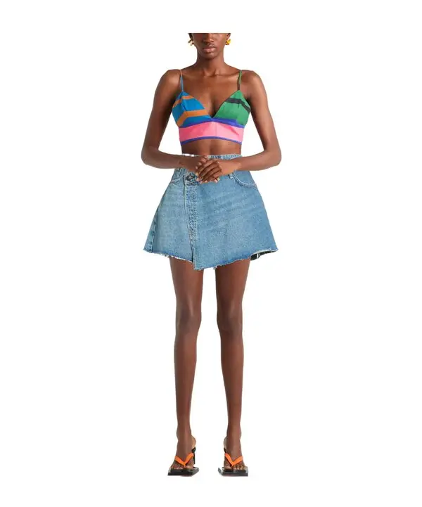 Rag & Bone Medium Wash Asymmetrical Denim Skirt