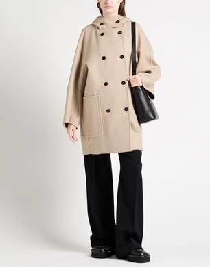 Max Mara Minimalist Double-breasted Long-sleeve Hooded Coat
