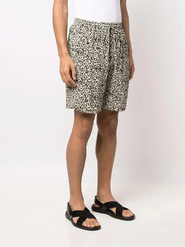 Nanushka Leopard Printed Drawstring Shorts