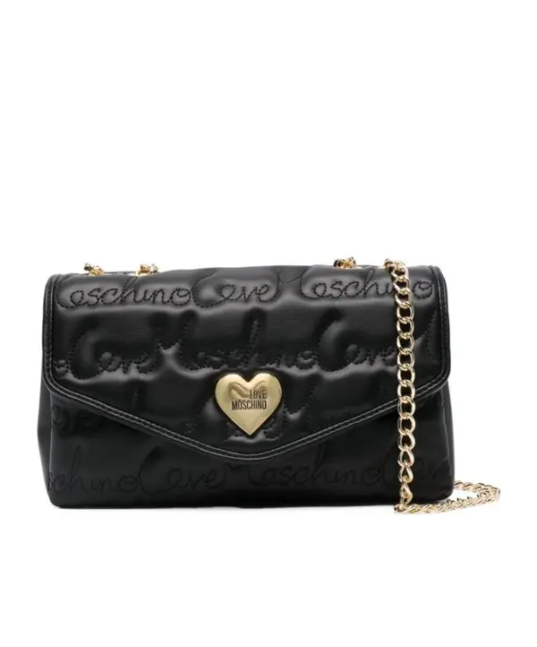 Moschino Logo-paque Leather Shoulder Bag