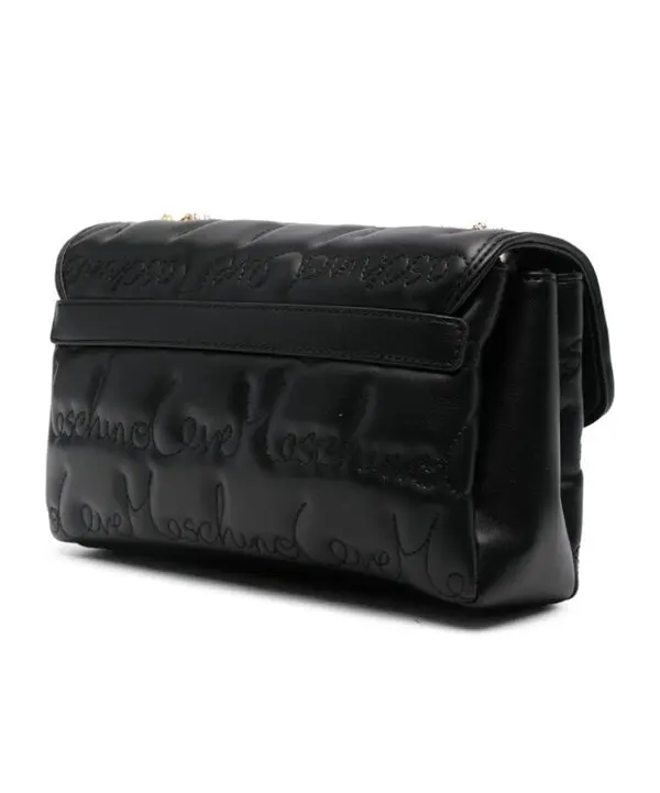 Moschino Logo-paque Leather Shoulder Bag