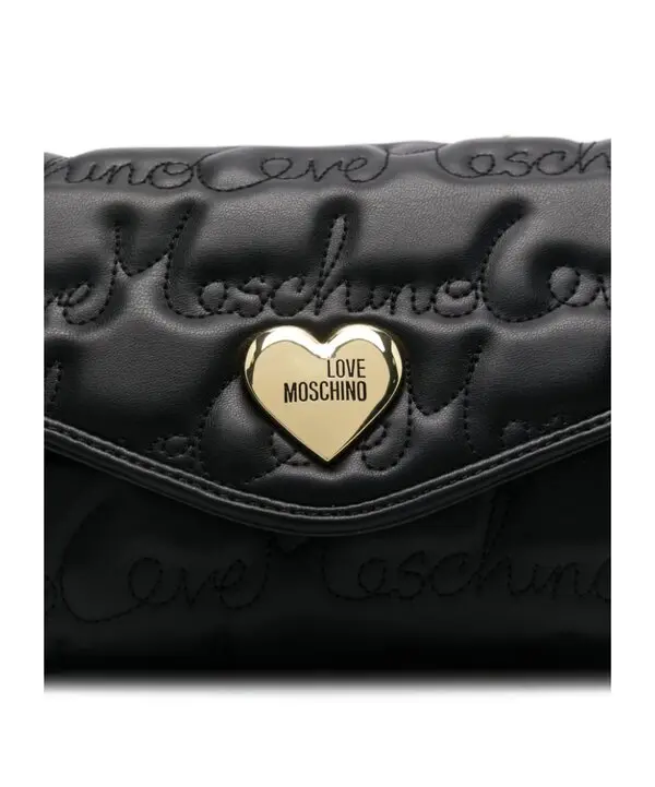 Moschino Logo-paque Leather Shoulder Bag