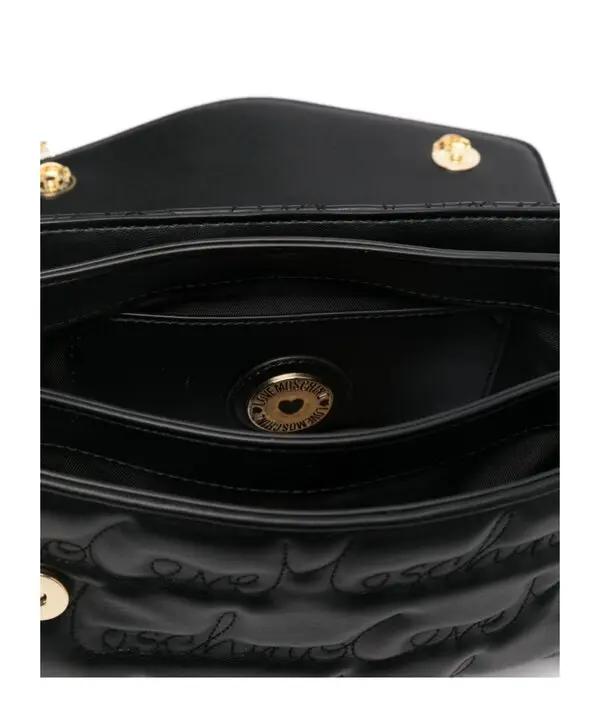 Moschino Logo-paque Leather Shoulder Bag