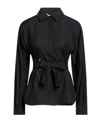 Max Mara Long-sleeve Shirt With Belt Detail - Black