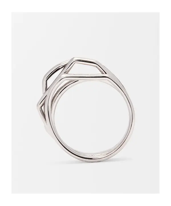 Loewe Stacked Ring In Sterling Silver And Enamel