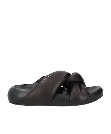 Marni Leather Knot Sandals - Black