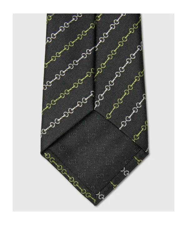 Gucci Horsebit Silk Jacquard Tie