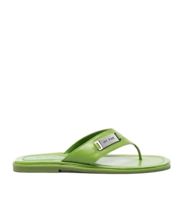 By Far Piel Thong Flip Flops - Green