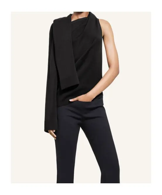 COURREGES Off-shoulder Knitted Top - Black