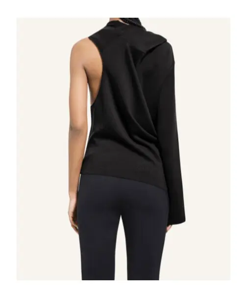 COURREGES Off-shoulder Knitted Top - Black
