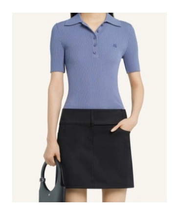 COURREGES Ribbed Polo Top With Ac Logo